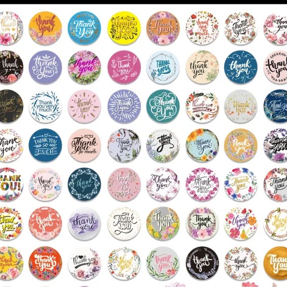 Office | 100 Colorful Thank You Sticker Set | Poshmark